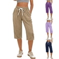 AHTJRT Capri Pants for Women Summer Crop Sweatpants with Pockets ...