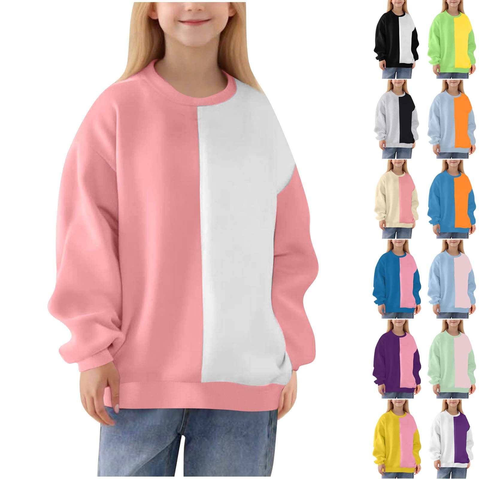 AHTJRT Casual Sweatshirts for Girls Boys Warm Plush Long Sleeve ...