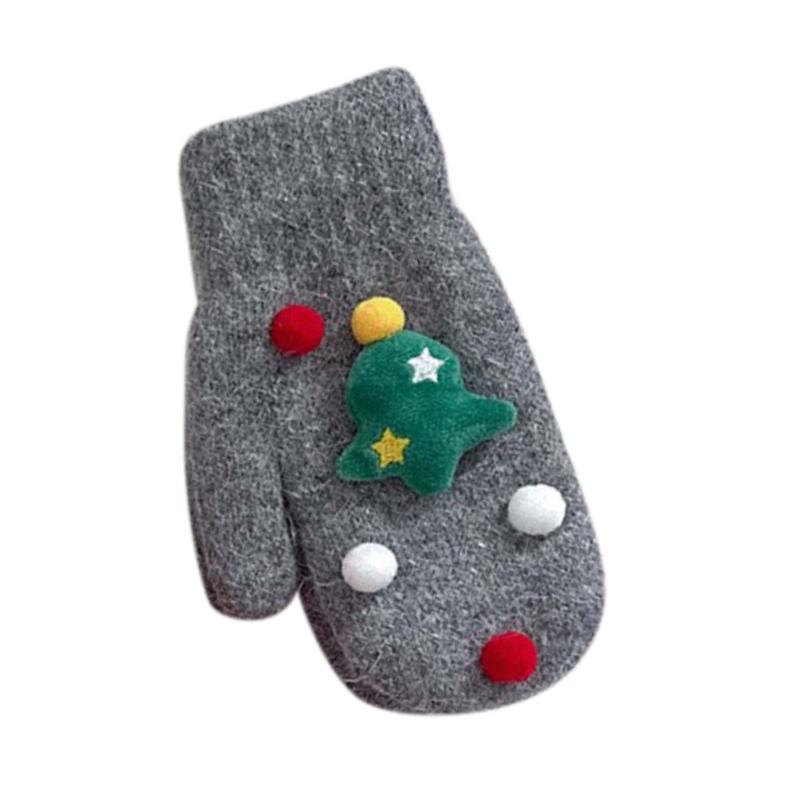 AHTJRT Christmas Mittens for Men Women Warm Fleece Knitted Graphics ...