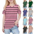AHTJRT Cold Shoulder Tops for Girls Boys Kids Crewneck Short Sleeve ...
