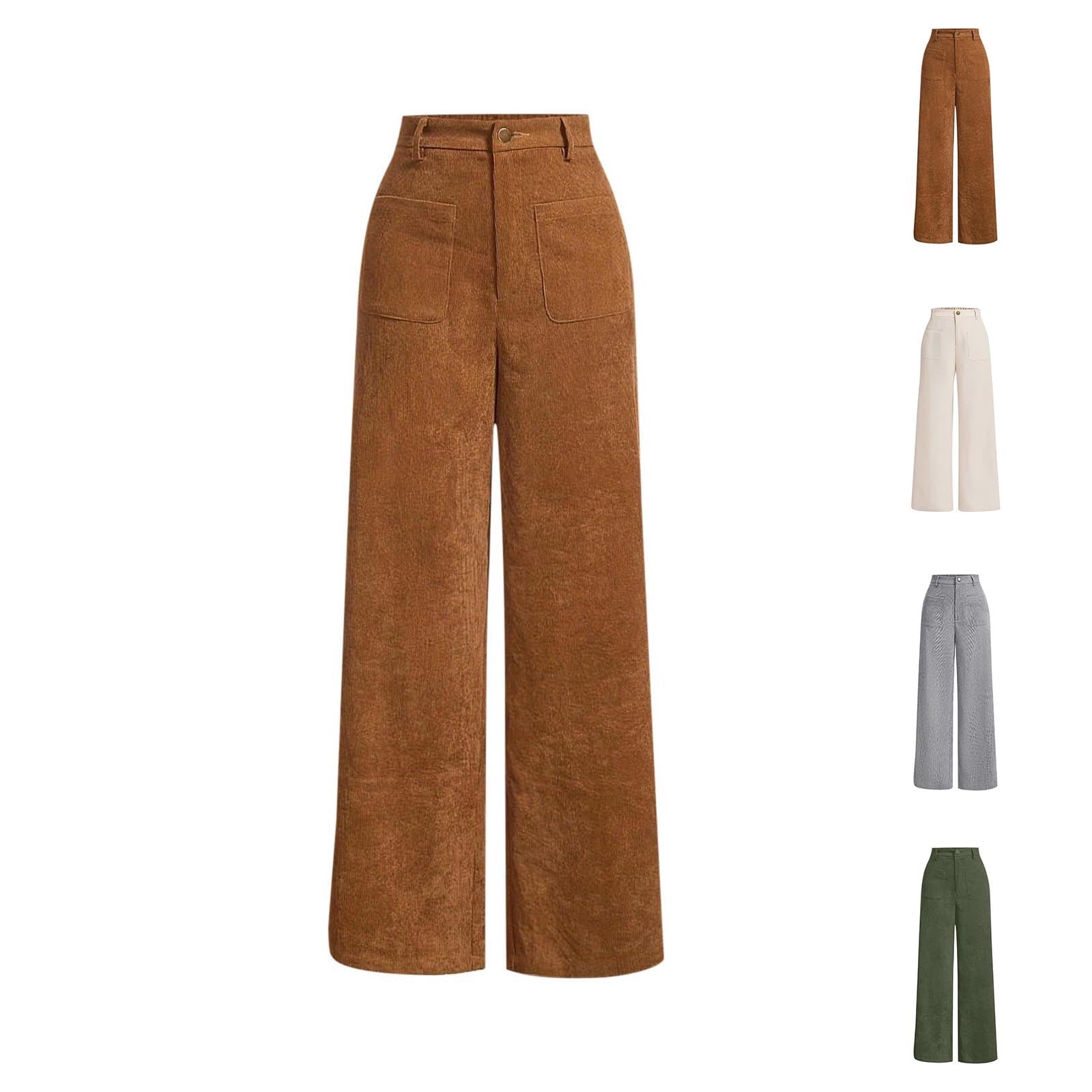 AHTJRT Corduroy Wide Leg Pants for Women Casual 2026 Fall Winter ...