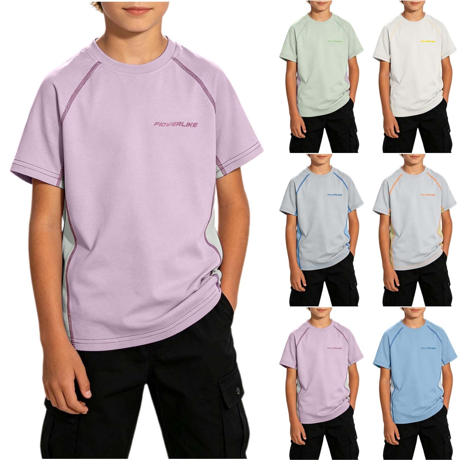 AHTJRT Crewneck Short Sleeve T-Shirt for girls Fashion Letter Print Tee ...