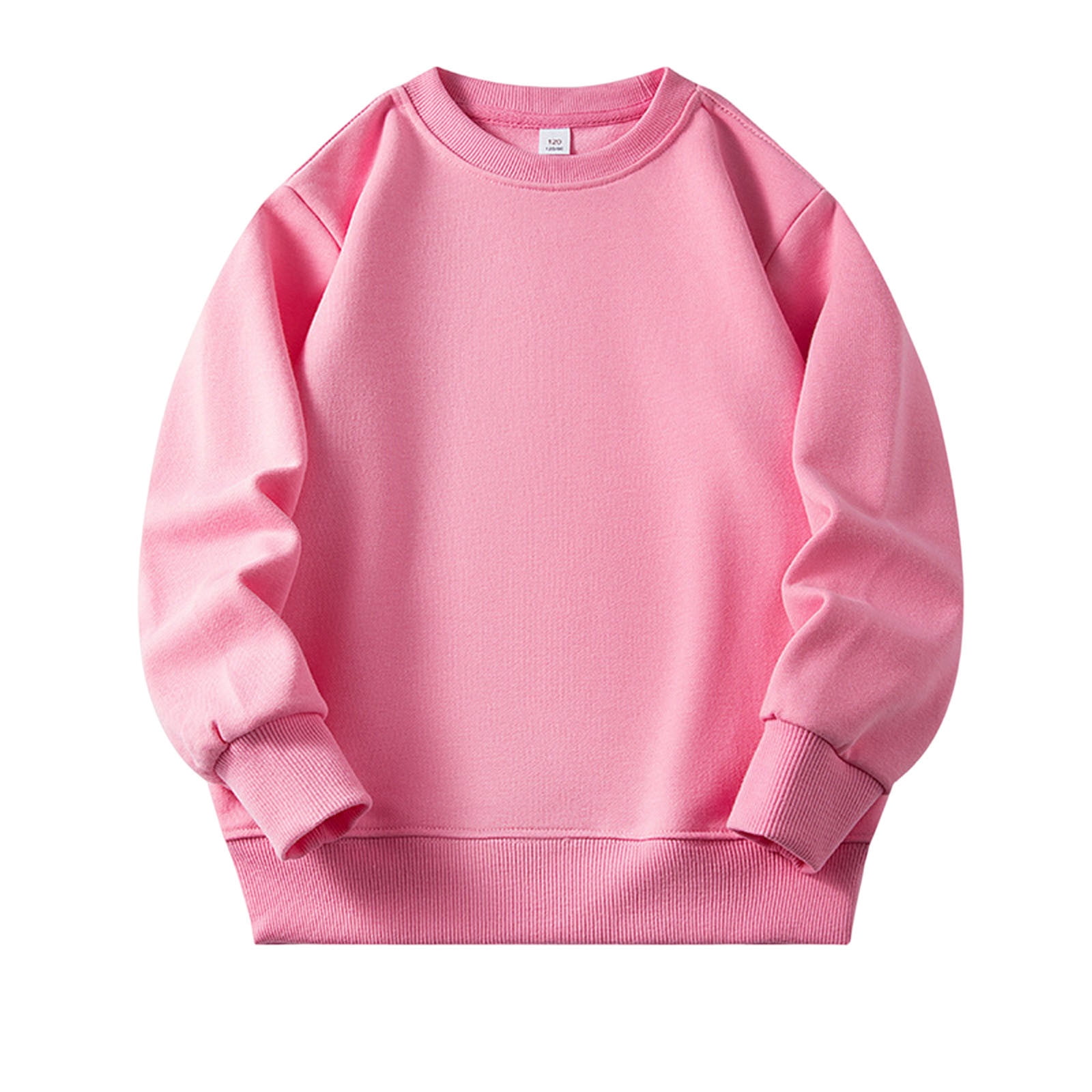 AHTJRT Crewneck Sweatshirt for Girls Boys Long Sleeve Solid Color Tee ...