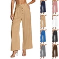 AHTJRT Dress Pants for Women Button Down Wide Leg Formal Work Office ...
