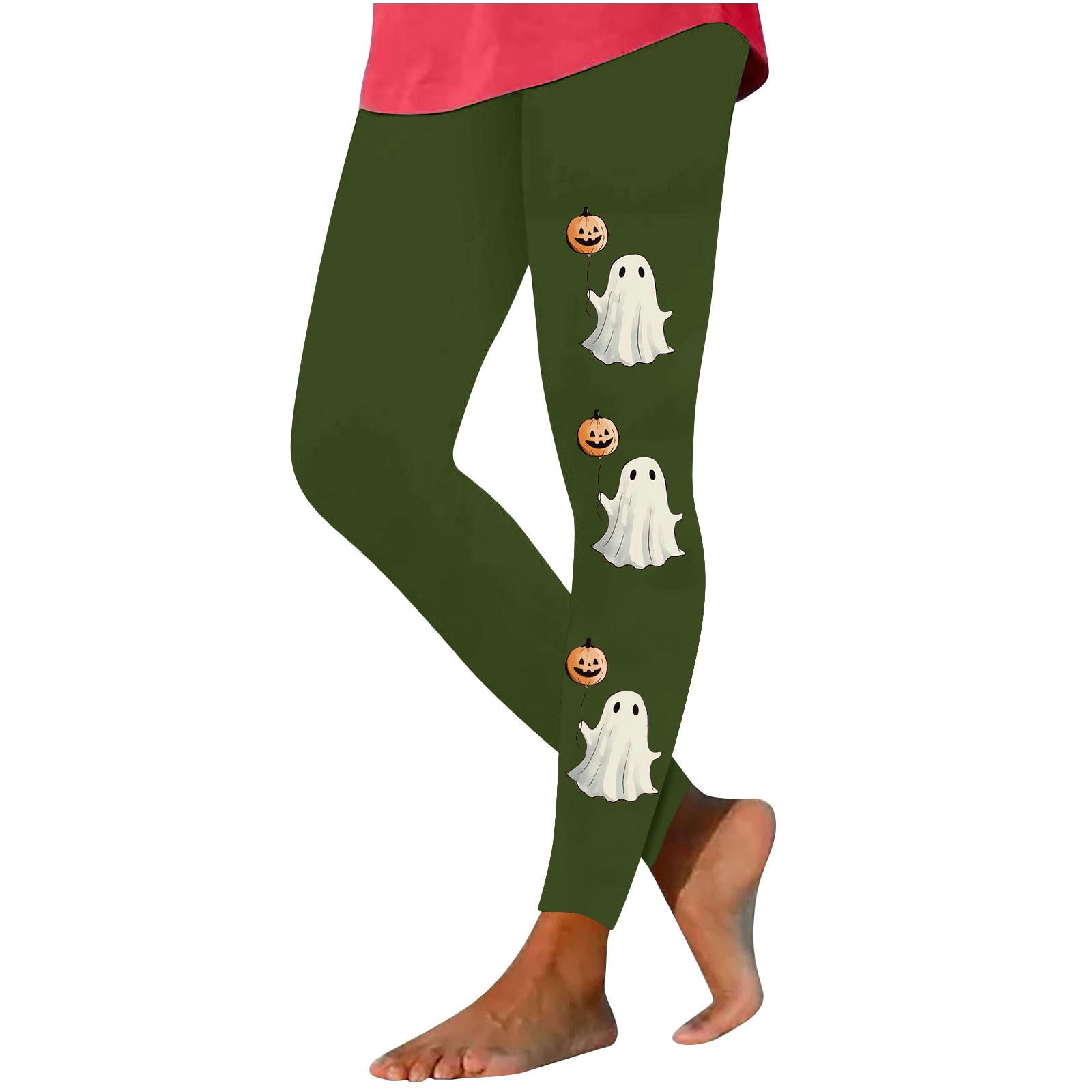 AHTJRT Fashion Leggings for Women Halloween Ghost Pumpkin Printed ...