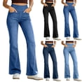 AHTJRT Flare Jeans for Women Stretch High Waisted Slim Fit Denim Pants ...