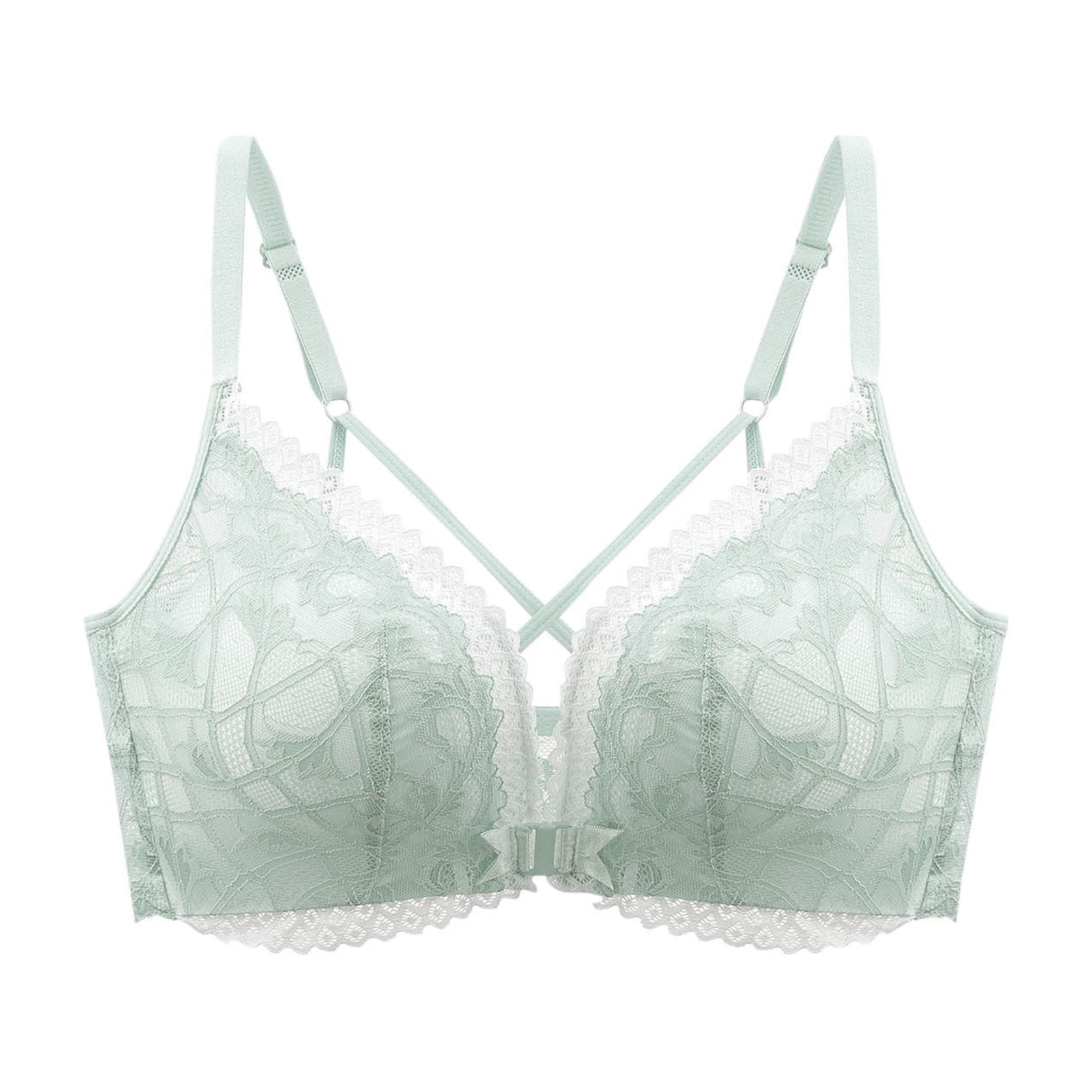 AHTJRT Floral Lace Bras for Women Spaghetti Straps Crisscross No ...