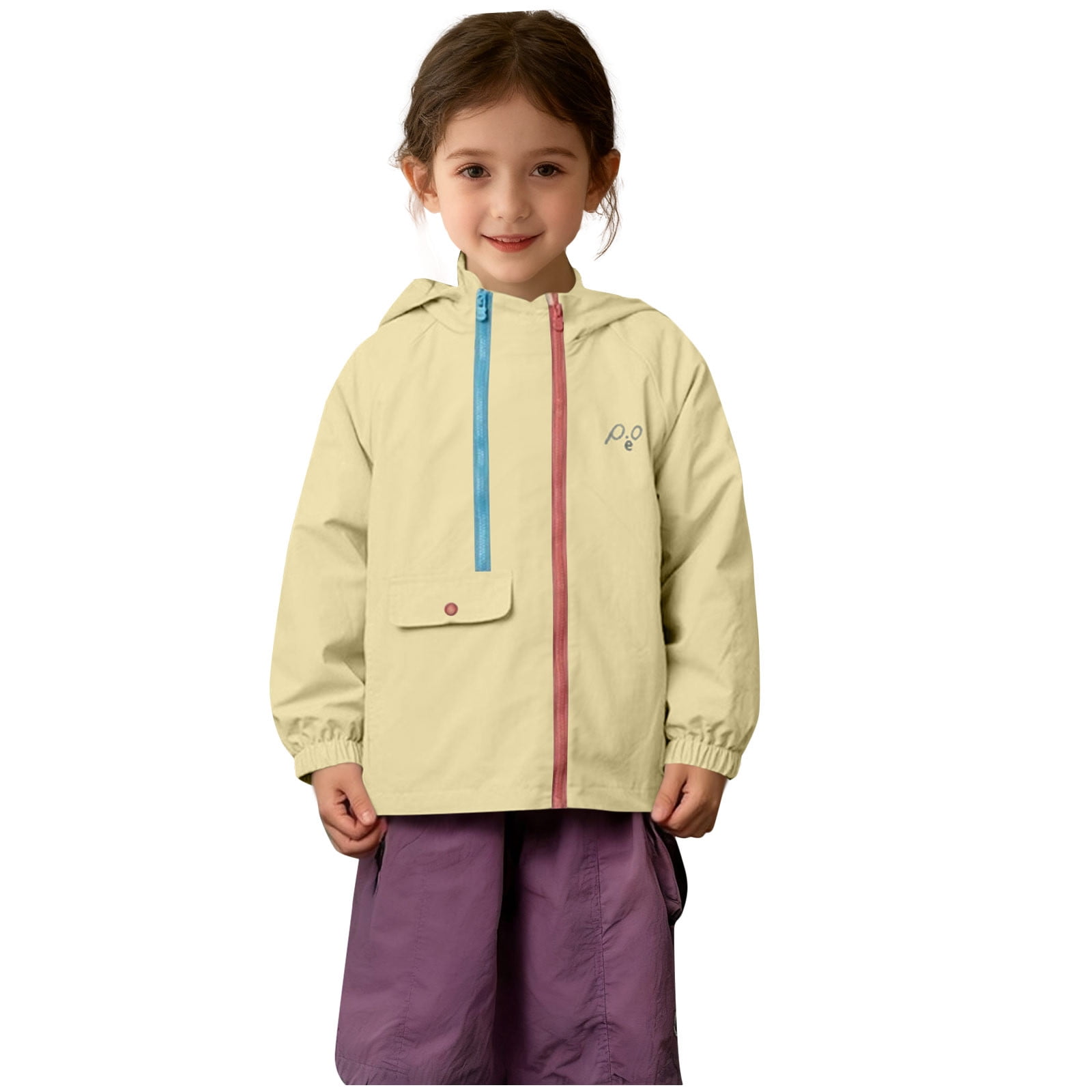 AHTJRT Girl's Rain Jacket Softshell Windproof Waterproof Hooded Coat ...