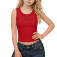 AHTJRT Girls Ribbed Tank Tops Crew Neck Cropped Cami Tops Solid Color ...