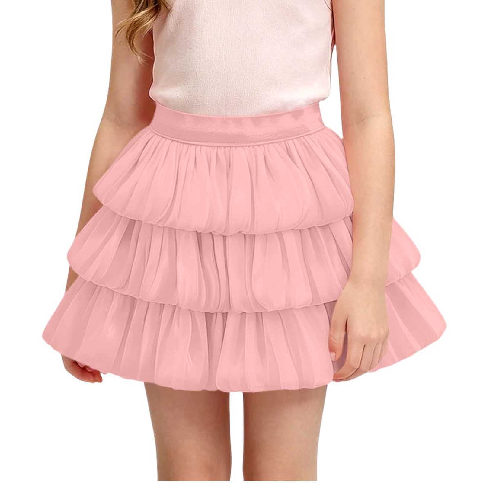 AHTJRT Girls Skirt with Built-In Shorts Cute Casual Flowy High Waisted ...