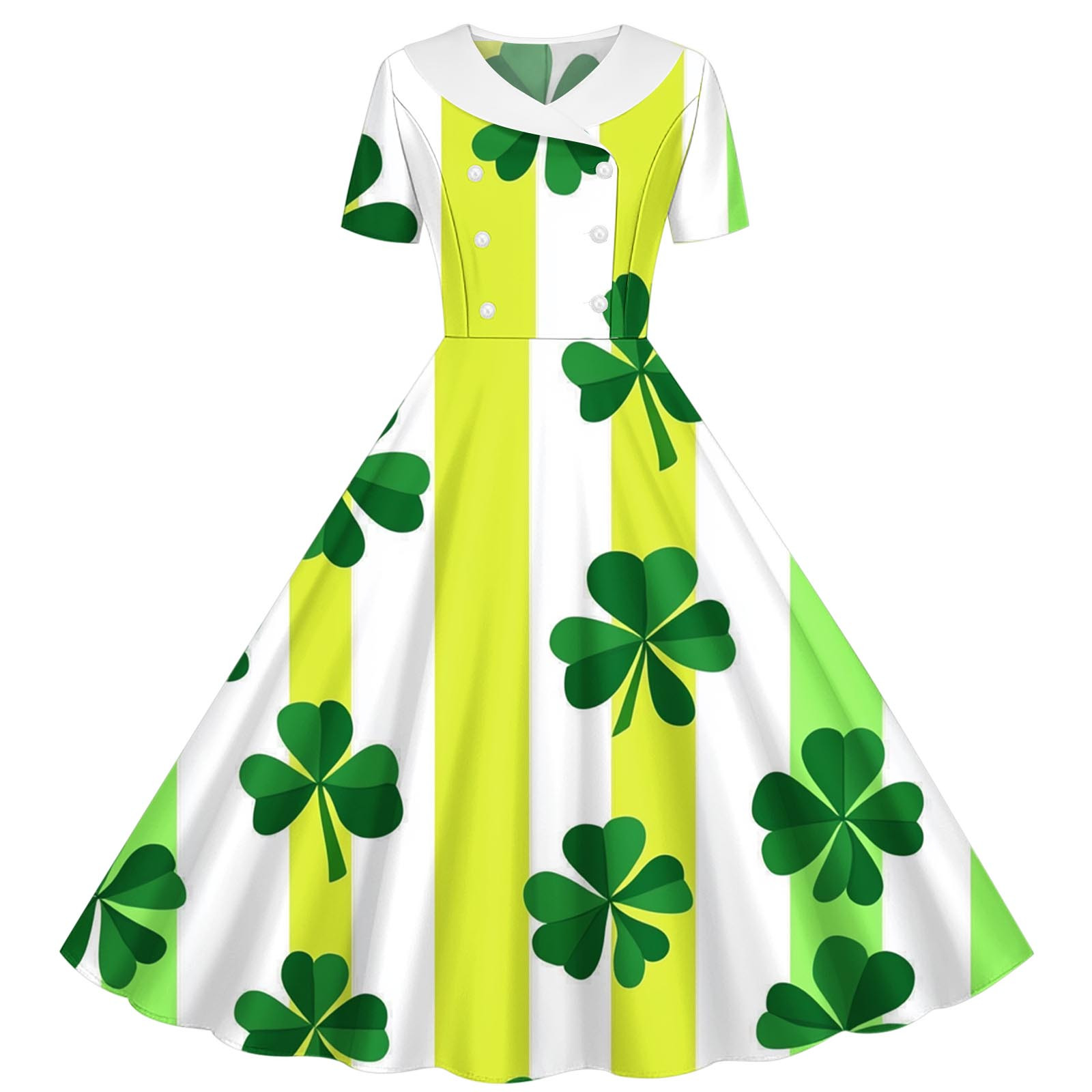 AHTJRT Girls St.Patricks Day Dress Lucky Shamrock Print Maxi Dress ...