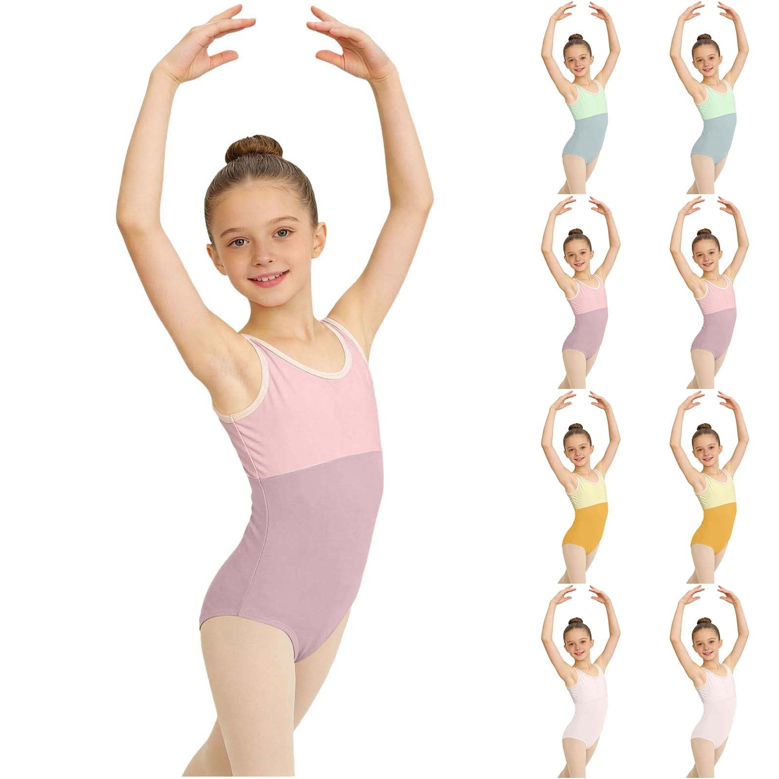 AHTJRT Girls Unitards Sleeveless Scoop Neck Spaghetti Straps Leotards ...