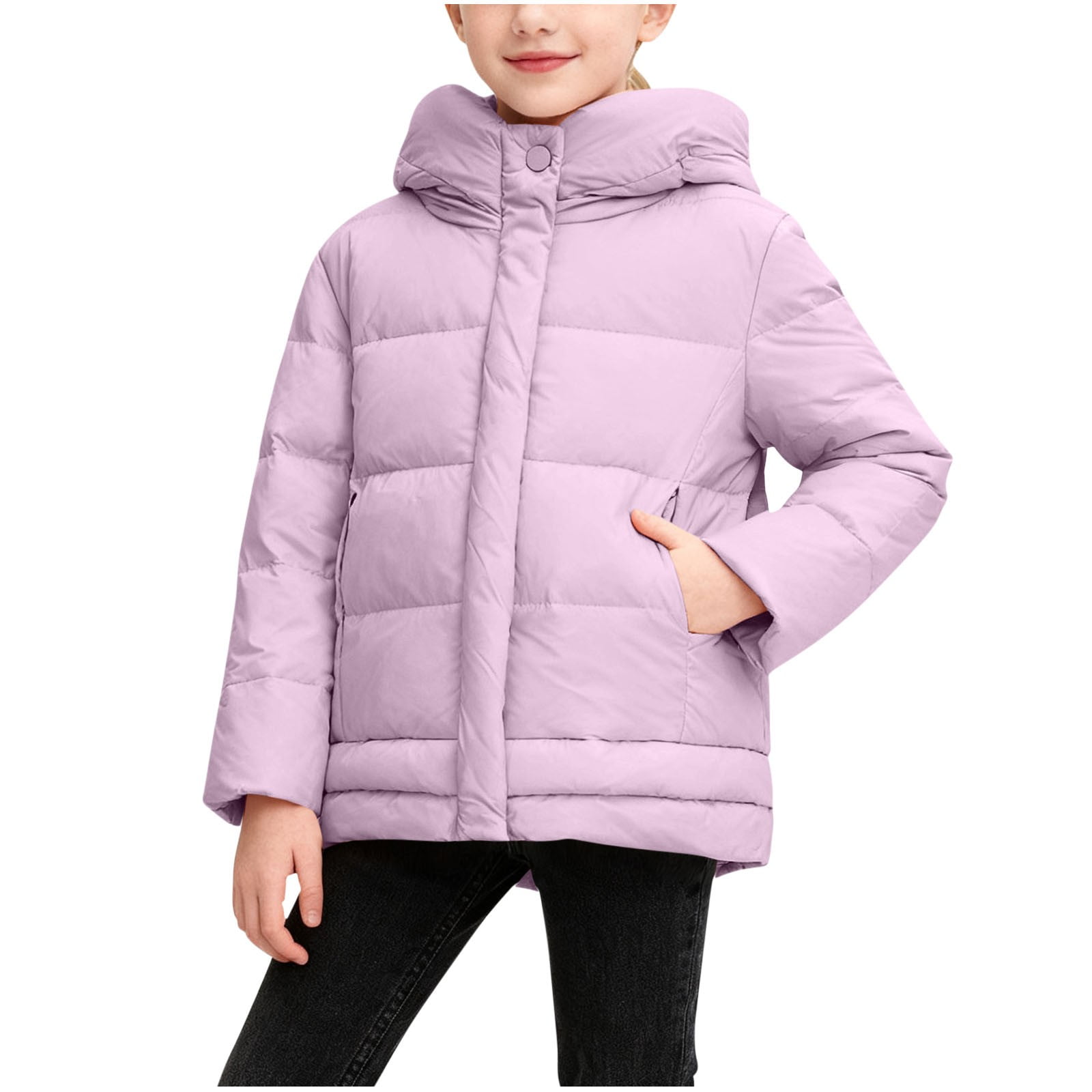 AHTJRT Hooded Jacket for Boys Full Zip Windproof Snow Ski Shackets with ...