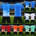 AHTJRT Kids Soccer Sets Color Block Short Sleeve T-Shirt and Shorts 2 ...