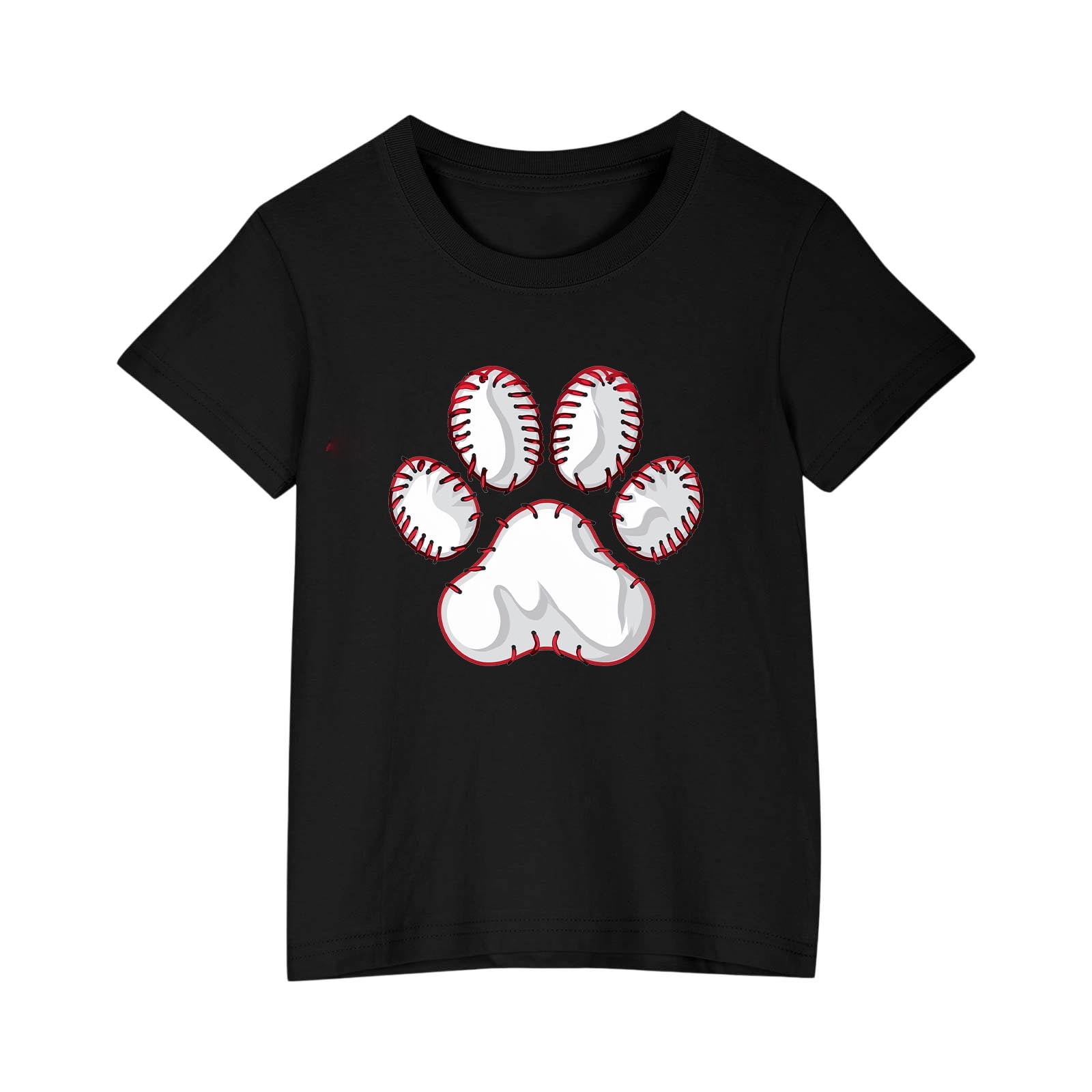 AHTJRT Kids Tshirt Cute Animal Paw Patterns Printed Tee Shirt Short ...