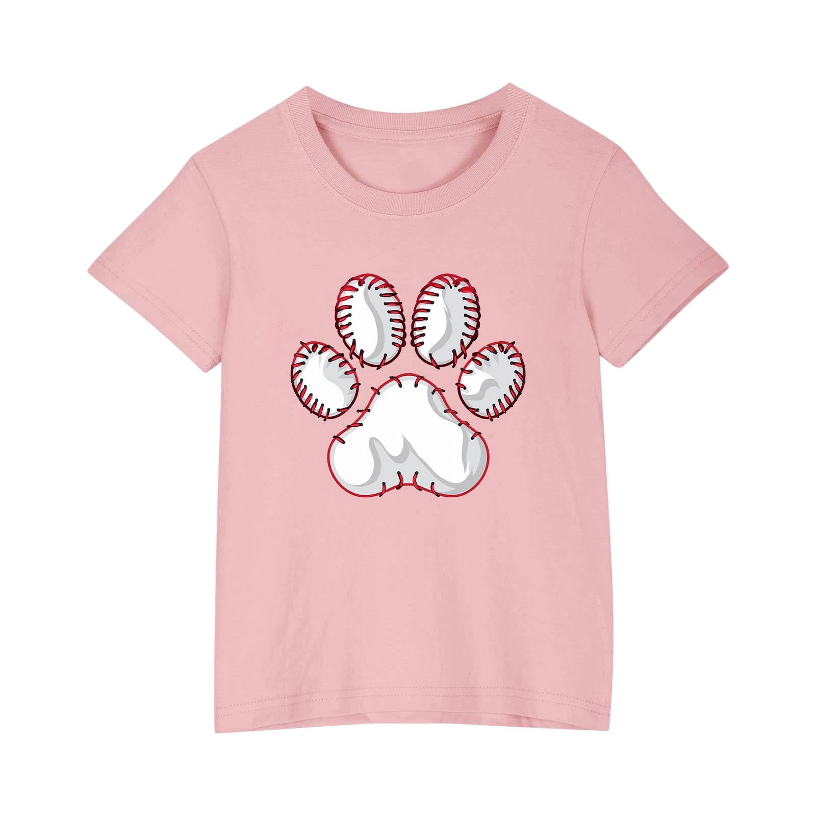 AHTJRT Kids Tshirt Cute Animal Paw Patterns Printed Tee Shirt Short ...