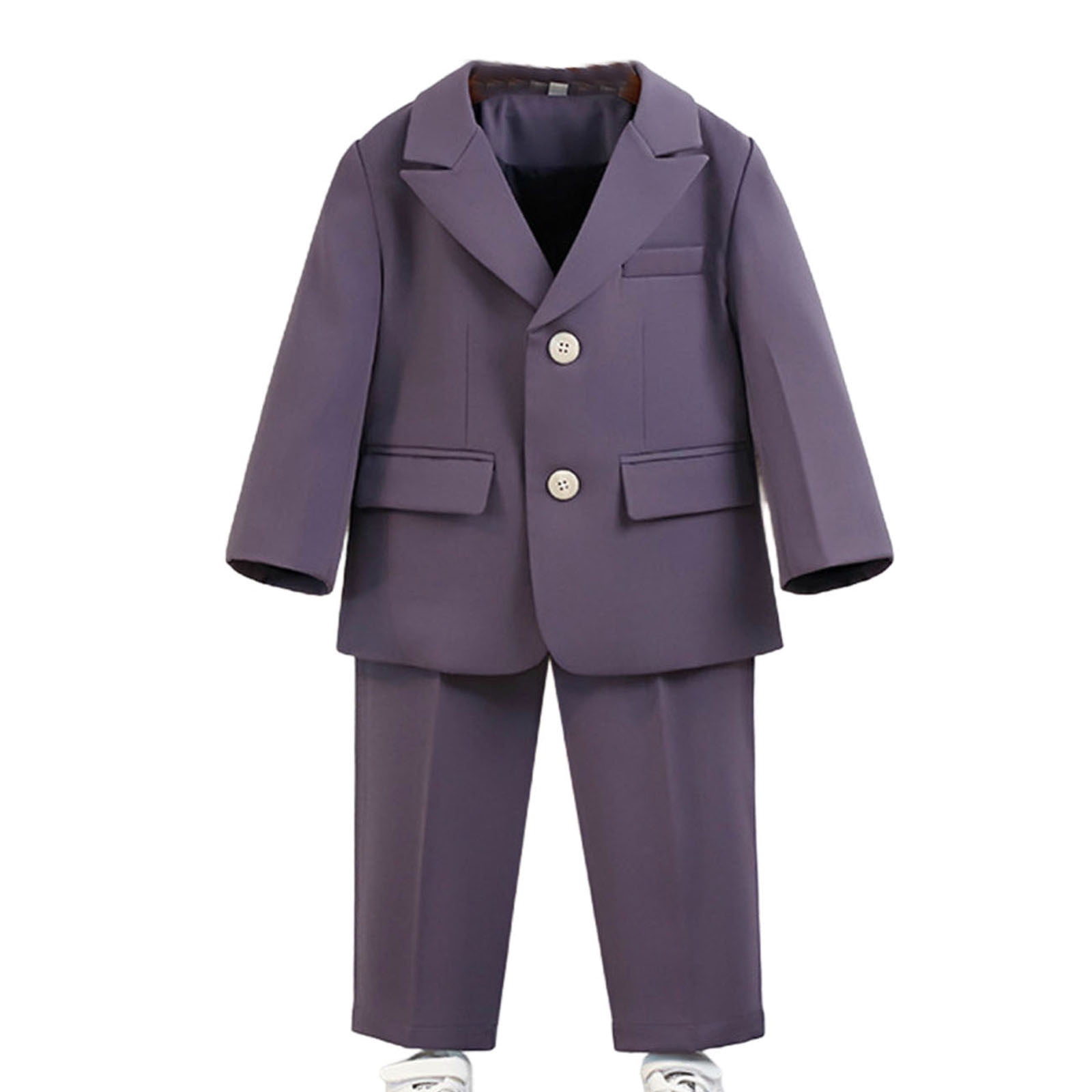AHTJRT Kids Unisex Formal Suit 2 Pieces Set V Neck Single Breasted ...