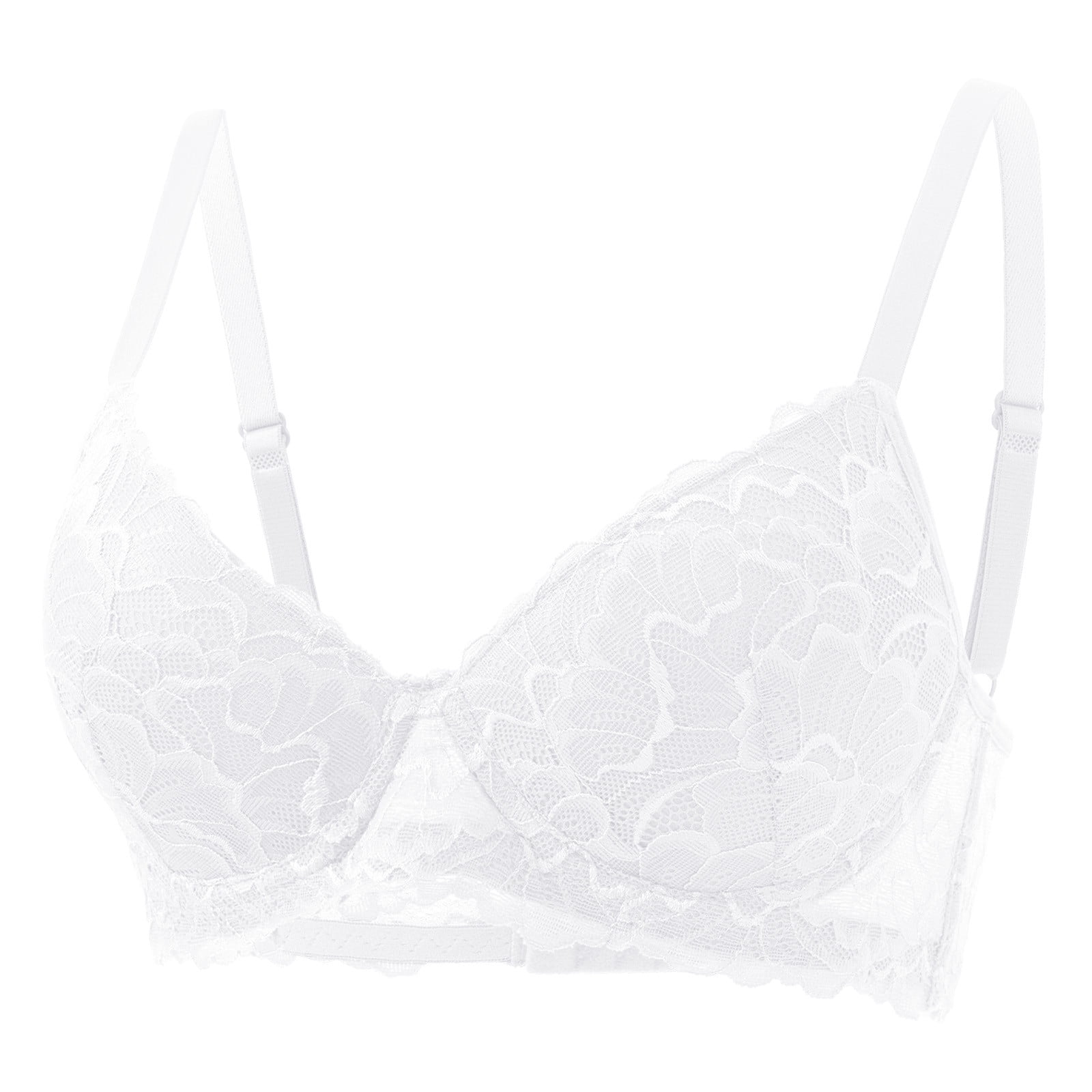 AHTJRT Lace Bralettes for Women Breathable Seamless Fixed Padded Bras ...