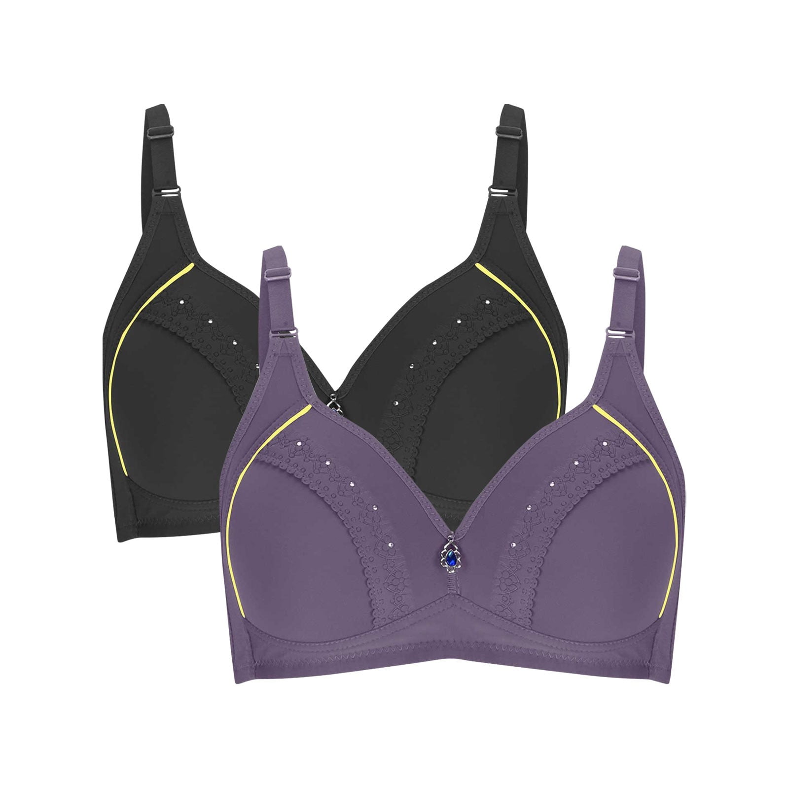 AHTJRT Ladies' Full Coverage Bra with Thickened Cups, Underwire, Lace ...