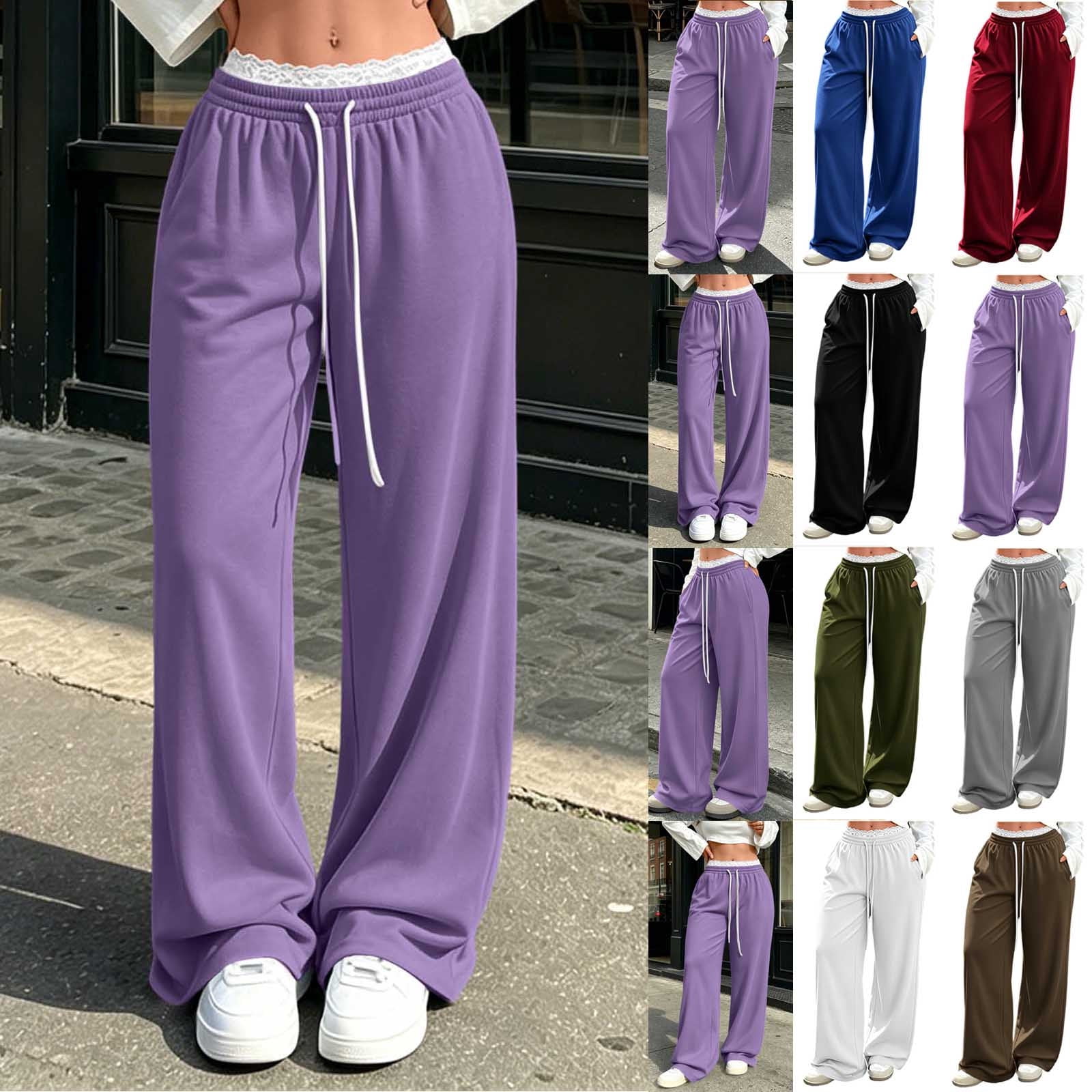 AHTJRT Lightweight Sweatpants for Women Comfy Loose Fit Elegant Lace ...