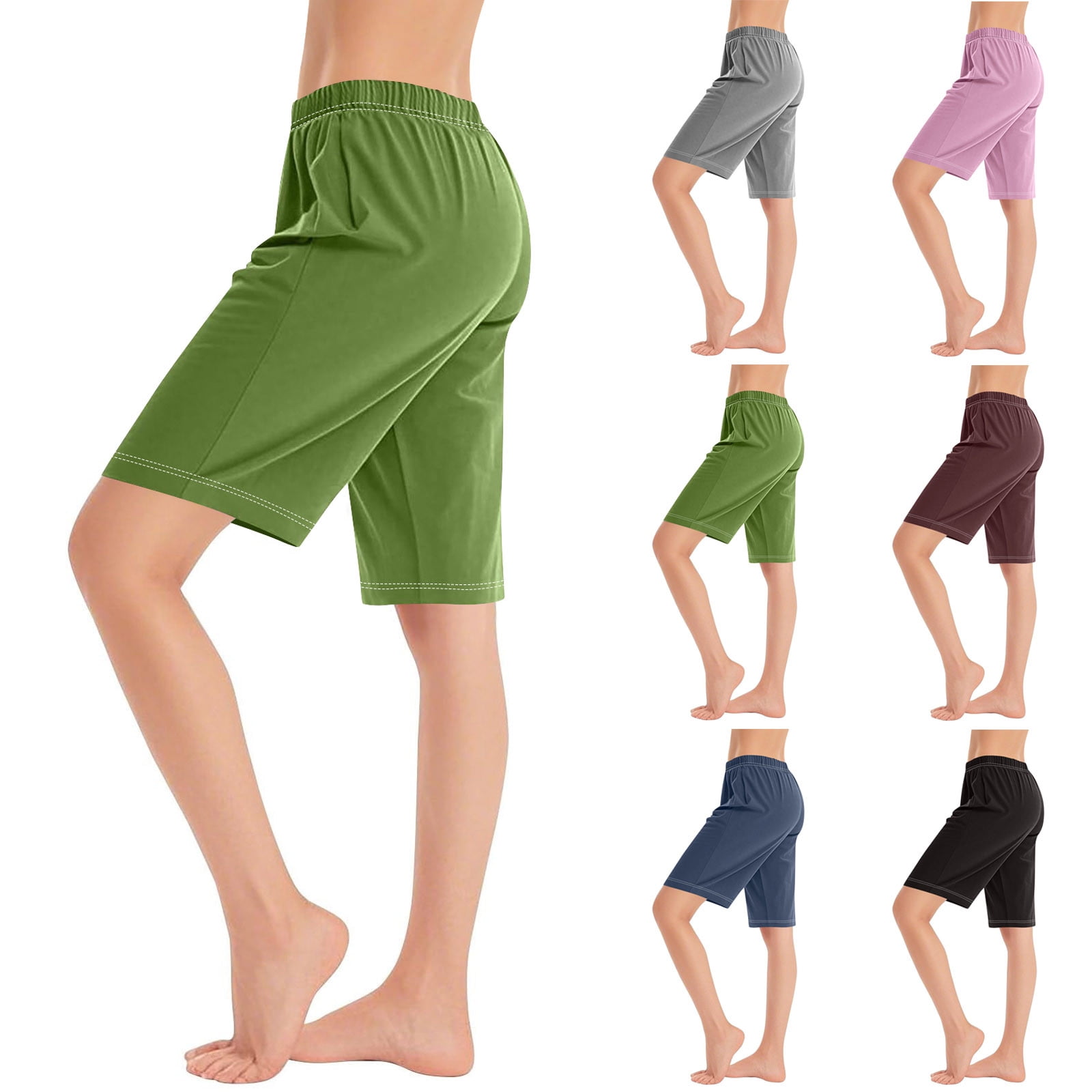 AHTJRT Lounge Shorts for Women Elastic Waist Drawstrings Shorts Daily ...