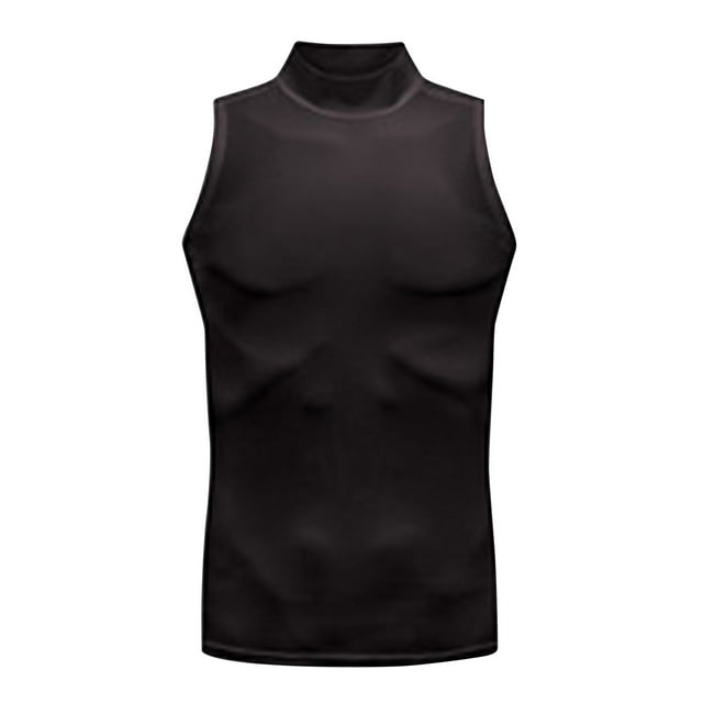 AHTJRT Men's Athletic Sleeveless Mock Neck Compression Top Lightweight ...