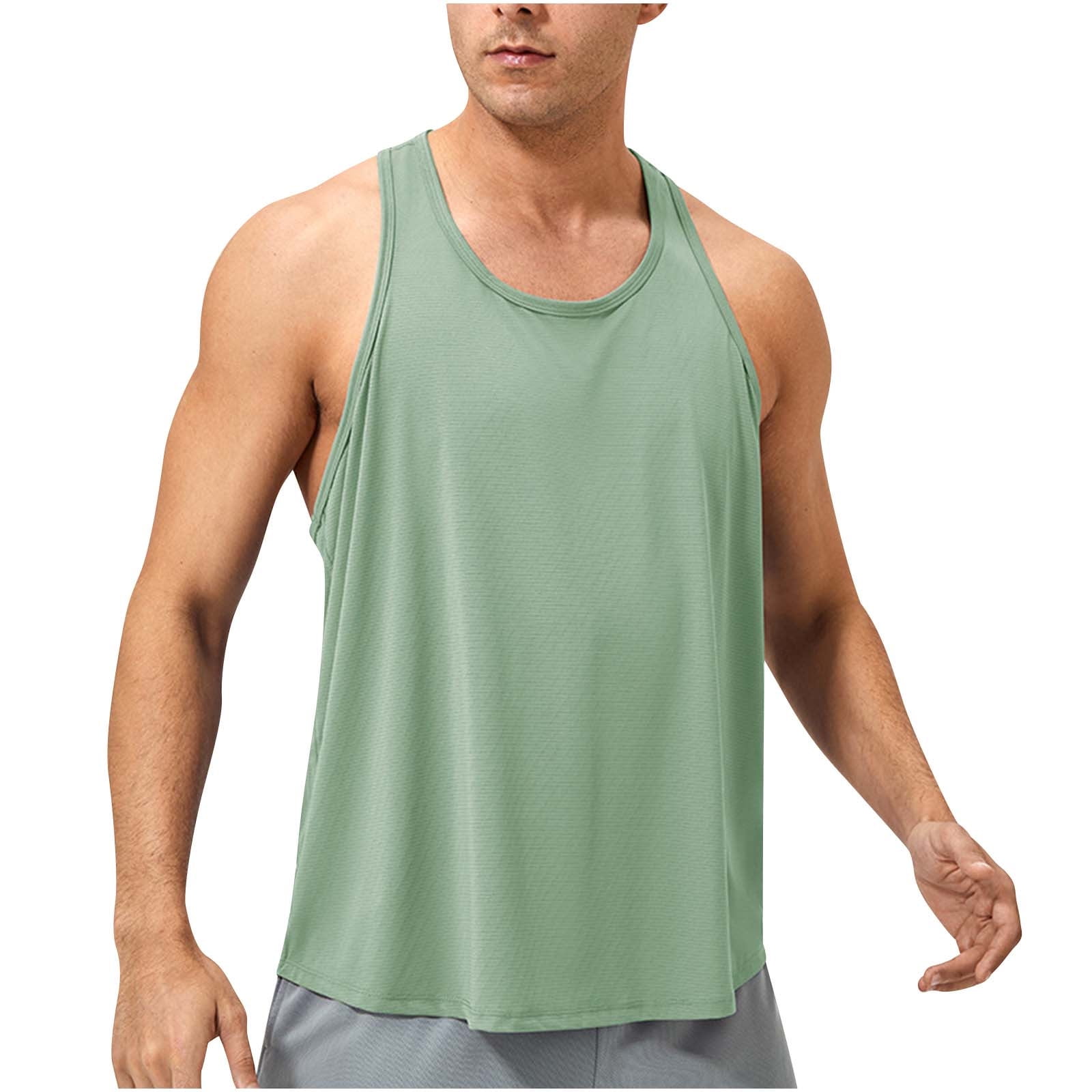 AHTJRT Men's Athletic Tank Top - Quick-Dry Stretch Fabric, Sleeveless Round Neck for Gym and ...