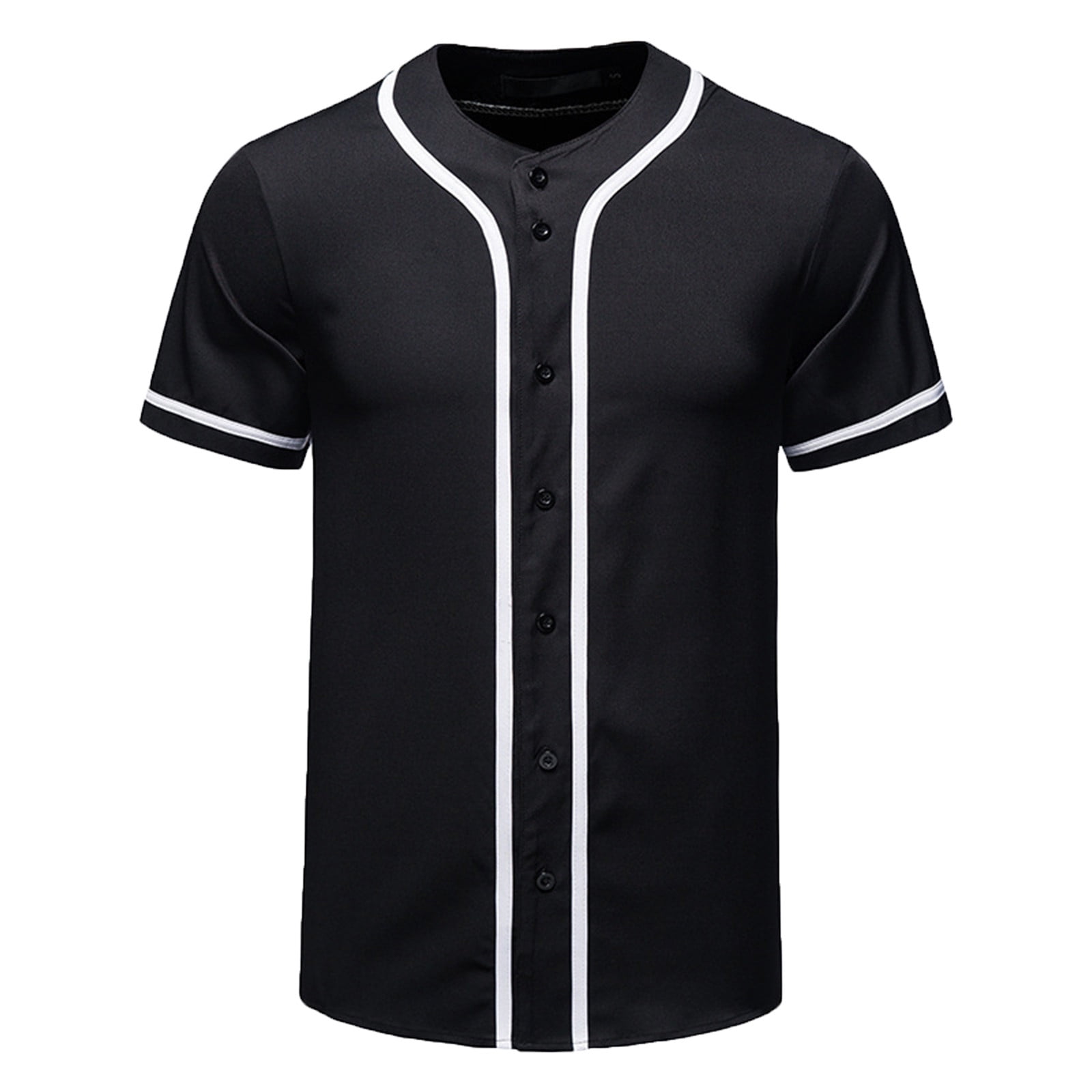 AHTJRT Men's Casual Button Up Baseball Jersey Lightweight Full Button ...