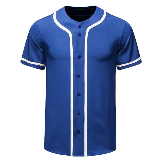 AHTJRT Men's Casual Button Up Baseball Jersey Lightweight Full Button ...