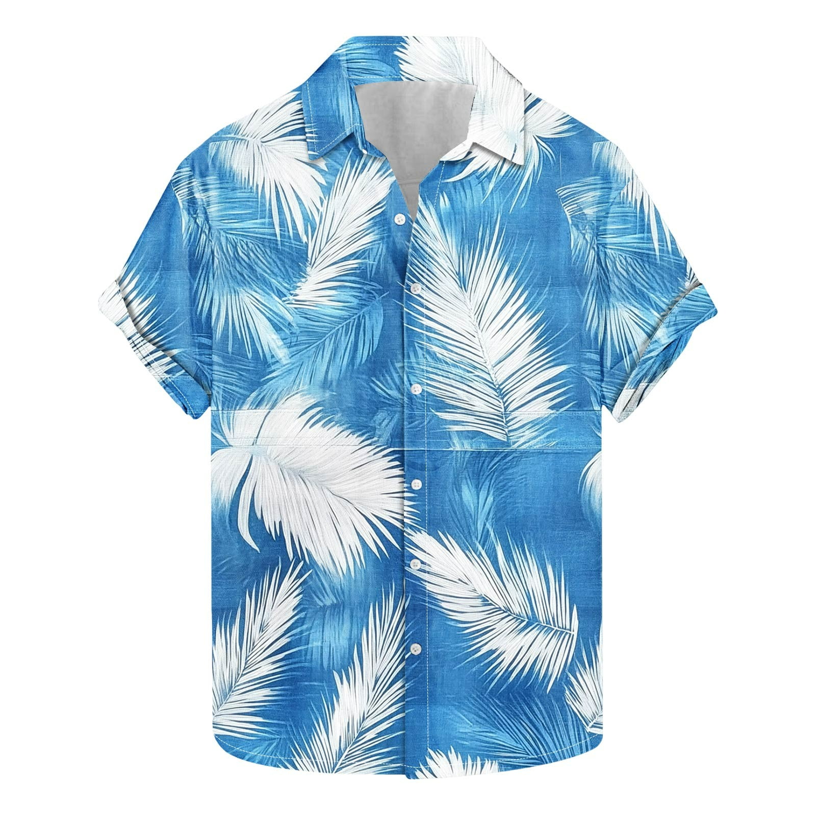 AHTJRT Men's Hawaiian Shirt Palm Frond Gradients Beach Party Attire ...