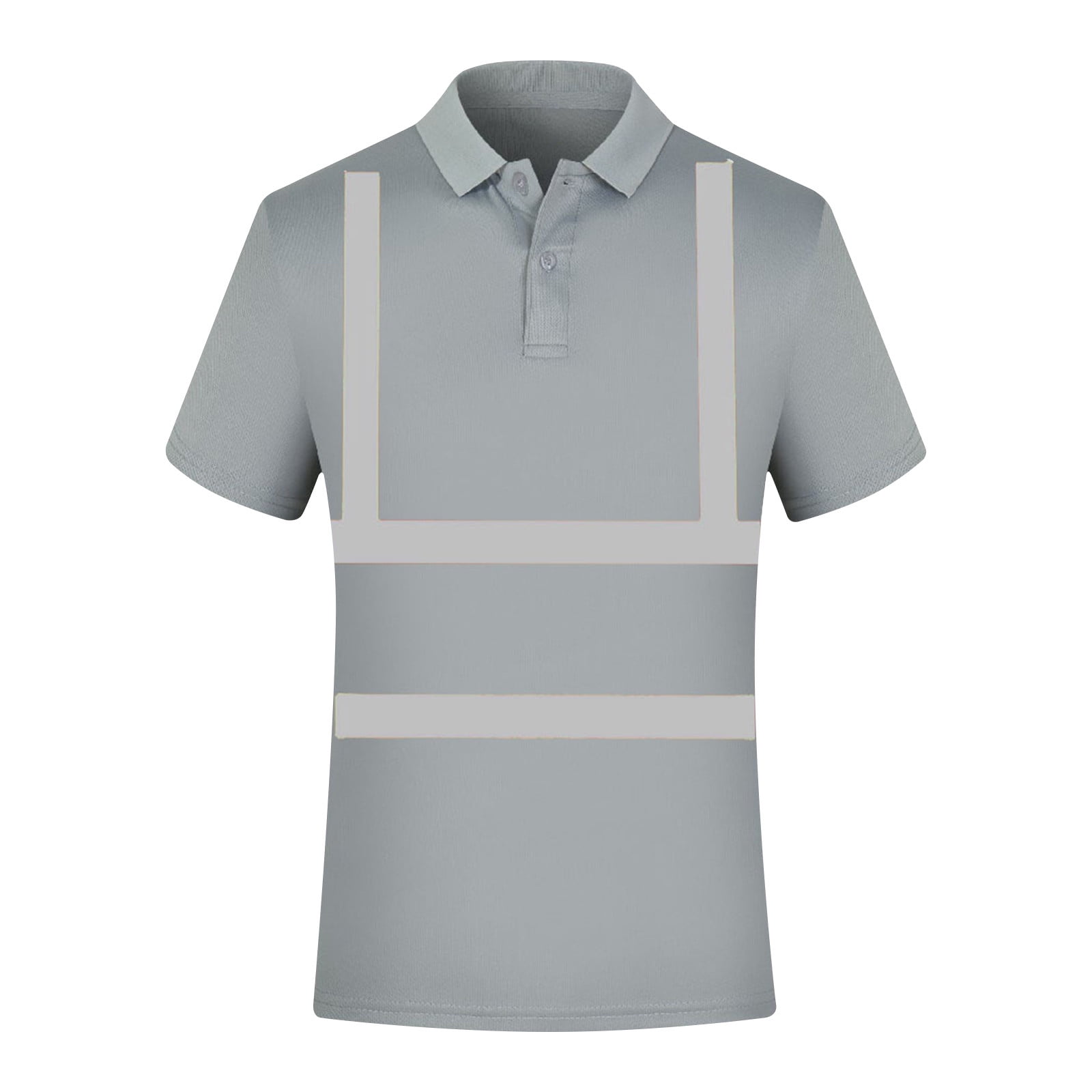 AHTJRT Men's High Visibility Reflective Golf Shirt Short Sleeve Safety ...