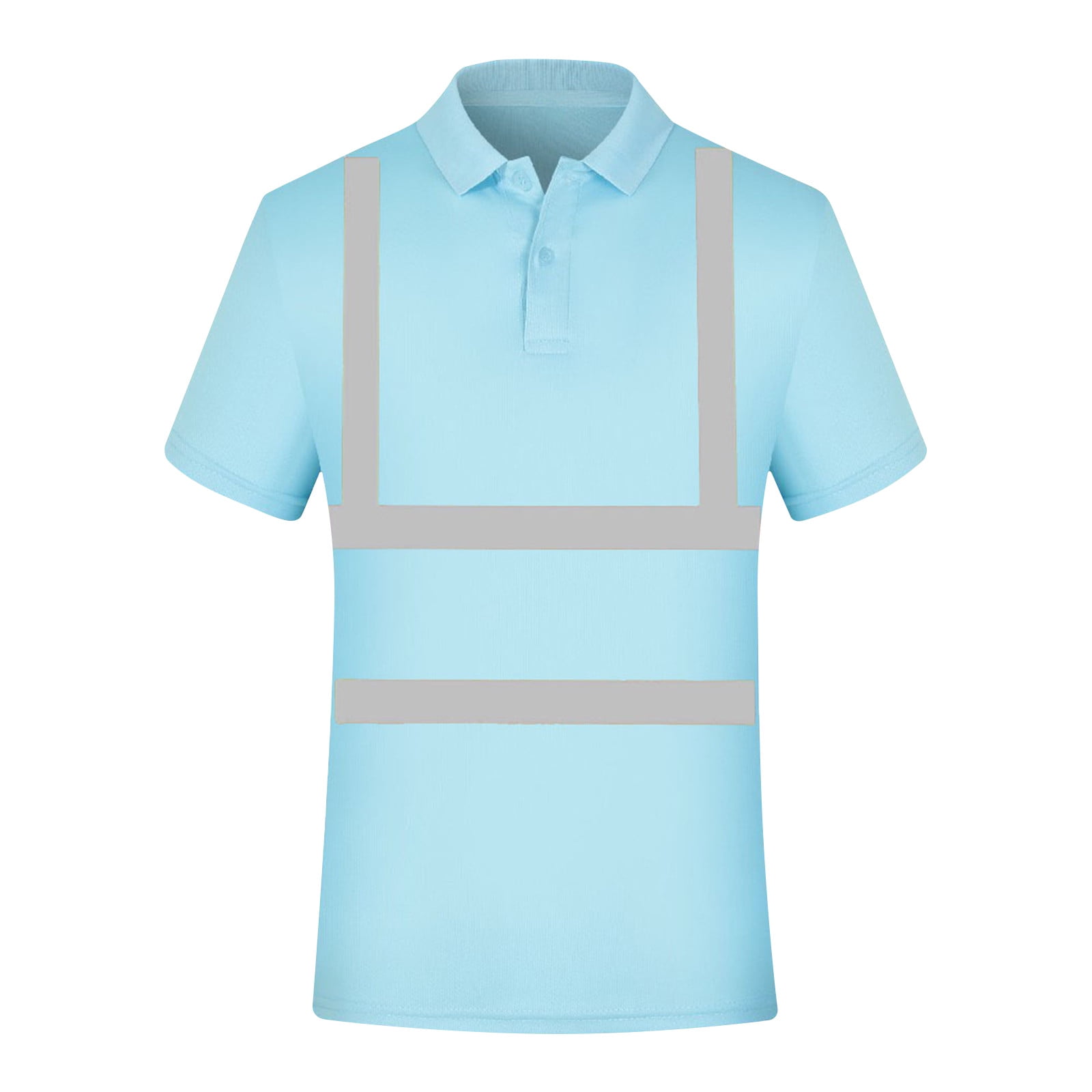 AHTJRT Men's High Visibility Reflective Golf Shirt Short Sleeve Safety ...