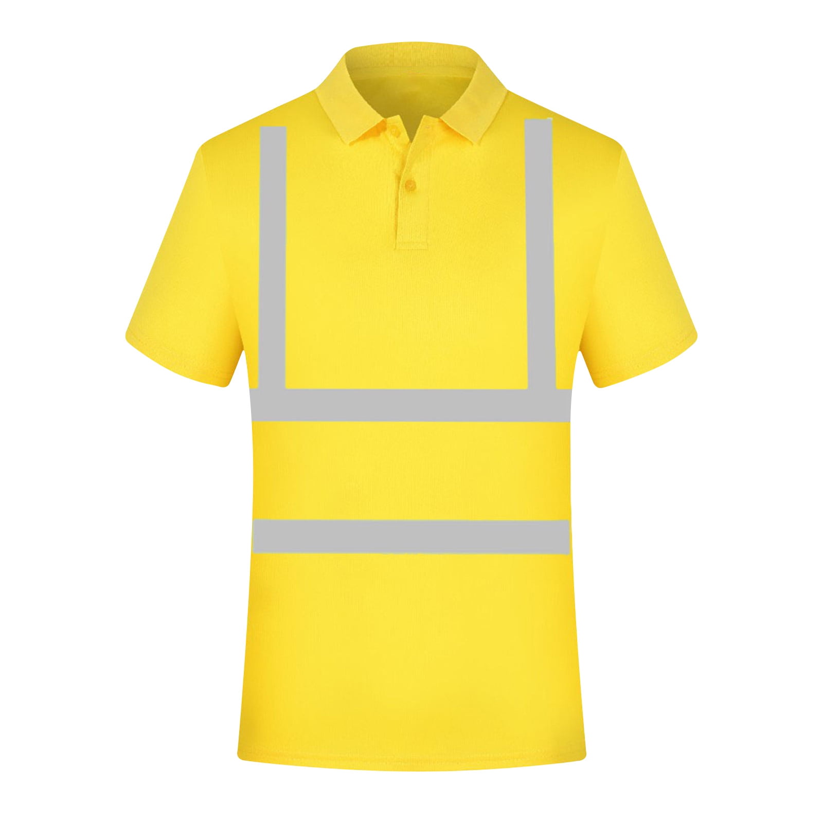 AHTJRT Men's High Visibility Reflective Golf Shirt Short Sleeve Safety ...