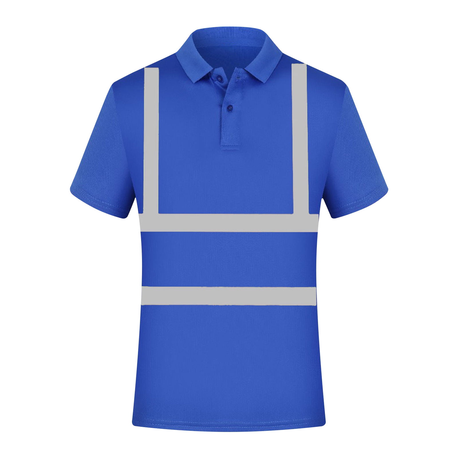 AHTJRT Men's High Visibility Reflective Golf Shirt Short Sleeve Safety ...