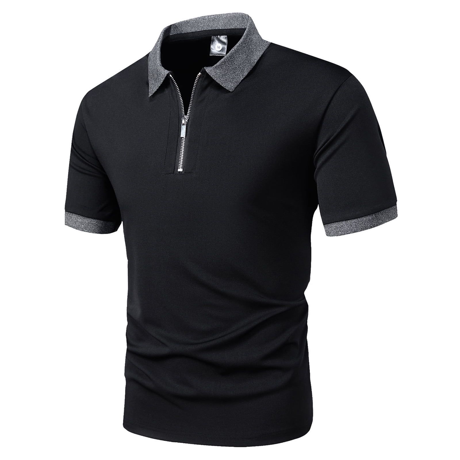 AHTJRT Men's Lightweight Breathable Half Zip Short Sleeve Trendy Polo ...