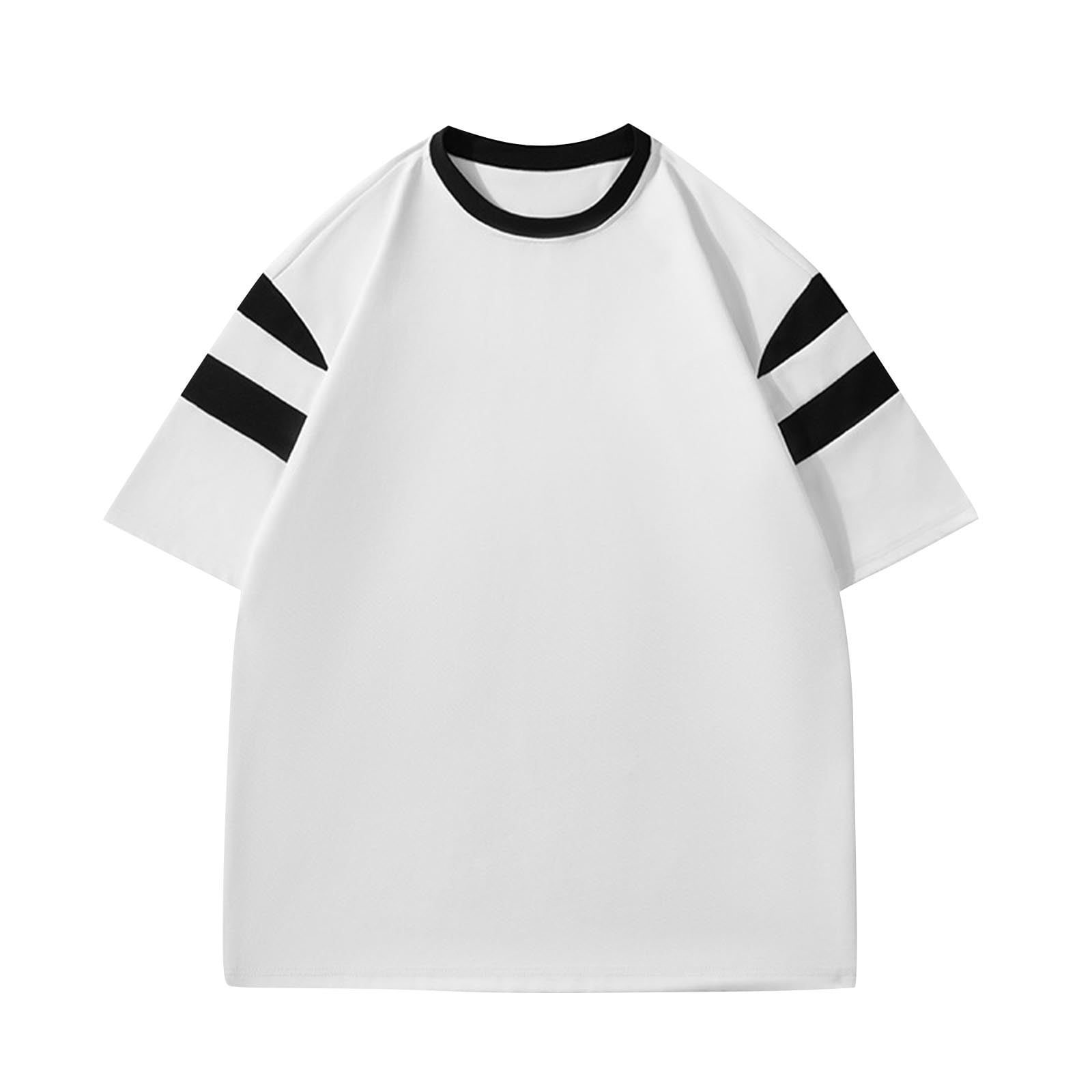 AHTJRT Men's Oversized Tees Loose T-Shirt Half Sleeve Crew Neck Color ...