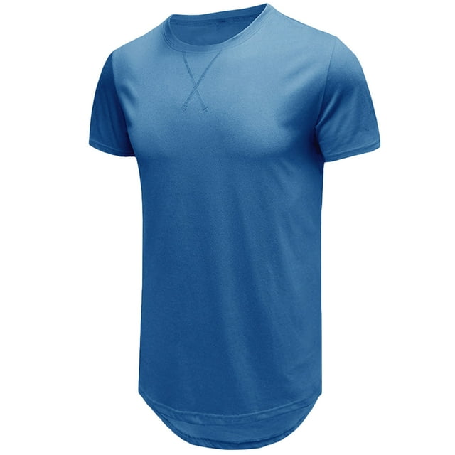 AHTJRT Men's Premium Longline Curve Hem Droptail T-Shirt for Hipster ...