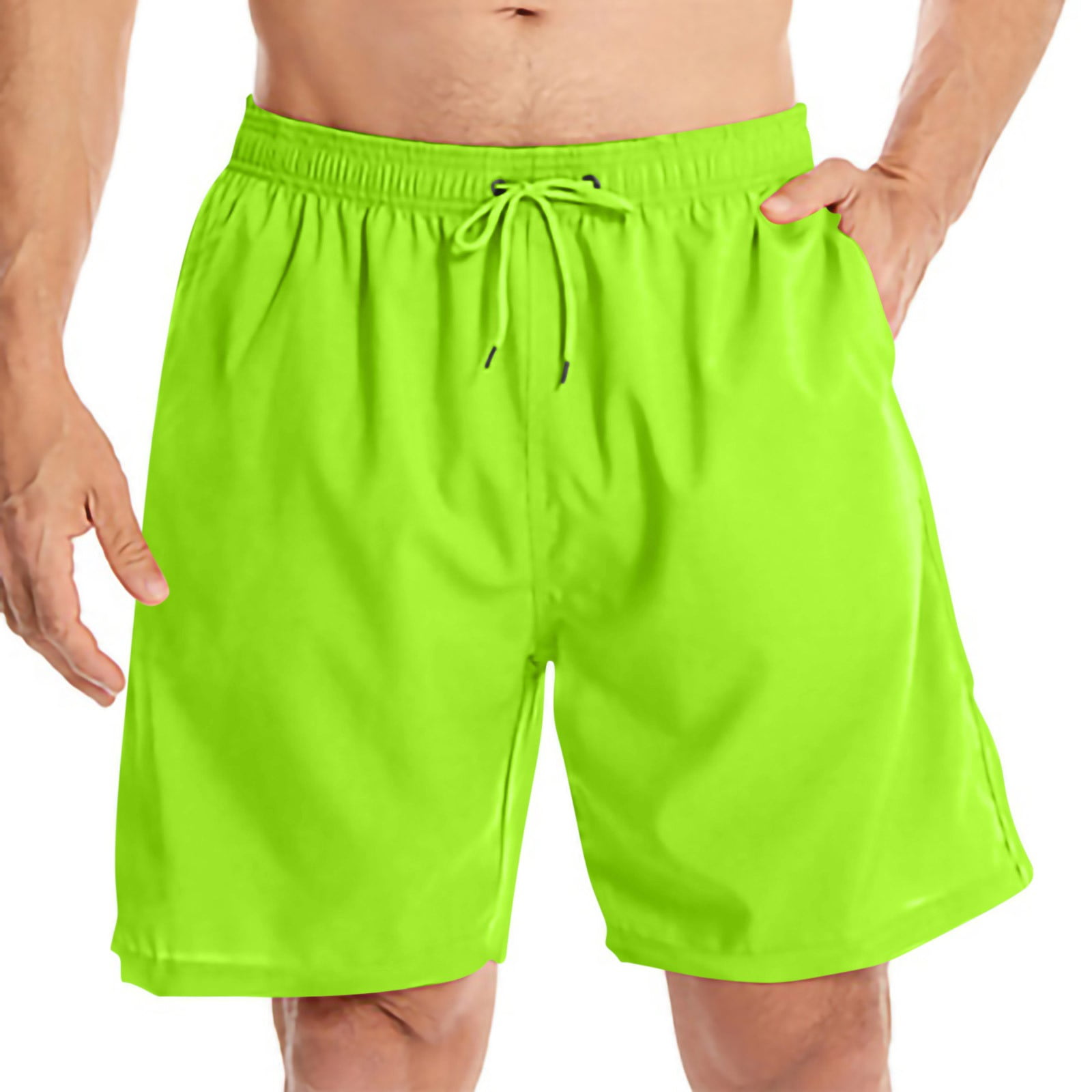 AHTJRT Men's Quick Dry Swim Trunks with Zipper Pockets and Mesh Lining ...