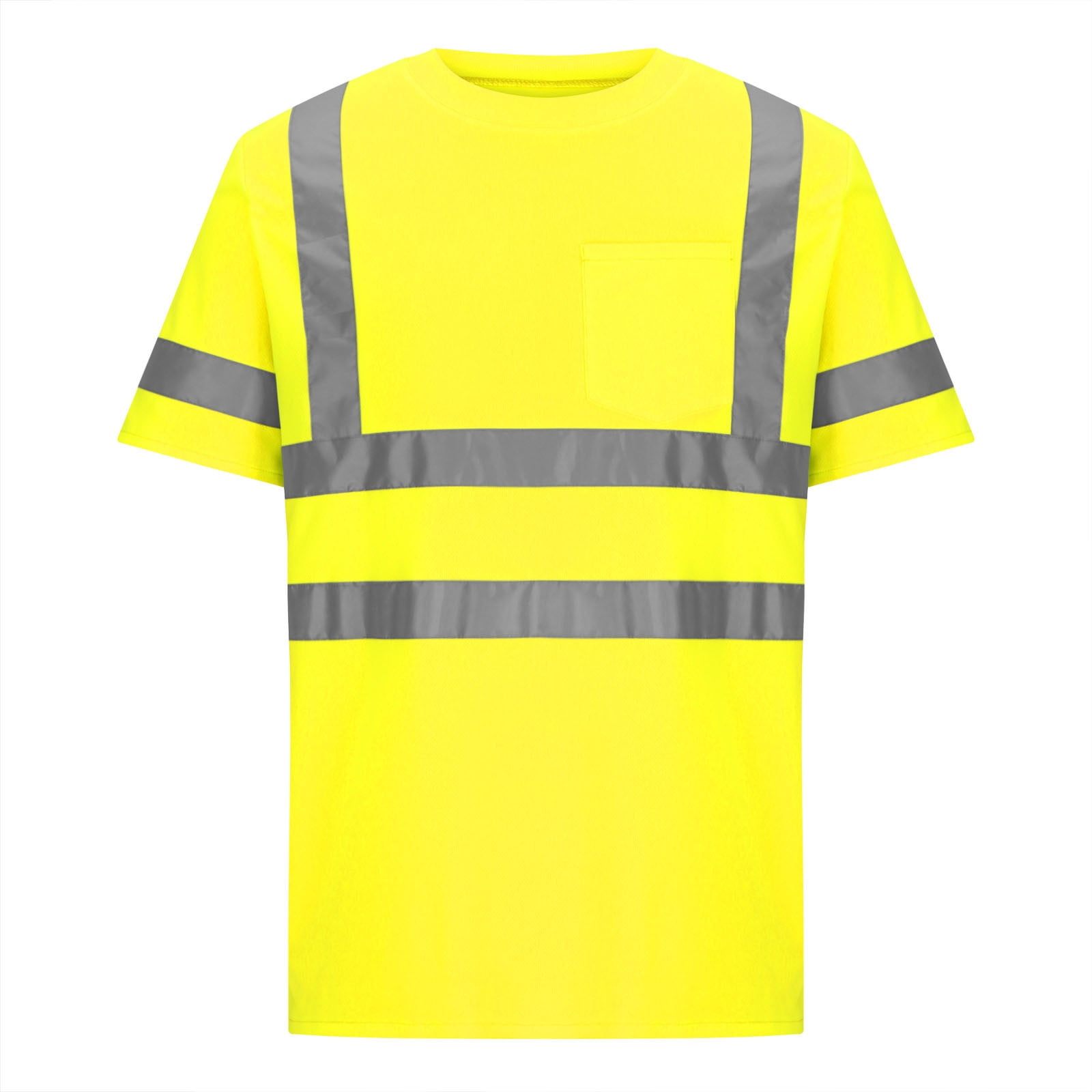 AHTJRT Men's Reflective Safety Work Shirt High Visibility Quick-Dry ...