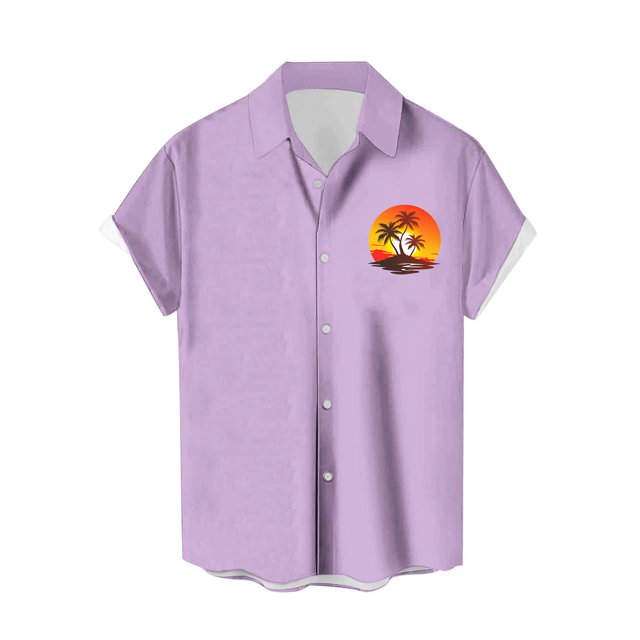 AHTJRT Men's Relaxed Fit Tunic Neon Coconut Silhouettes Festive ...