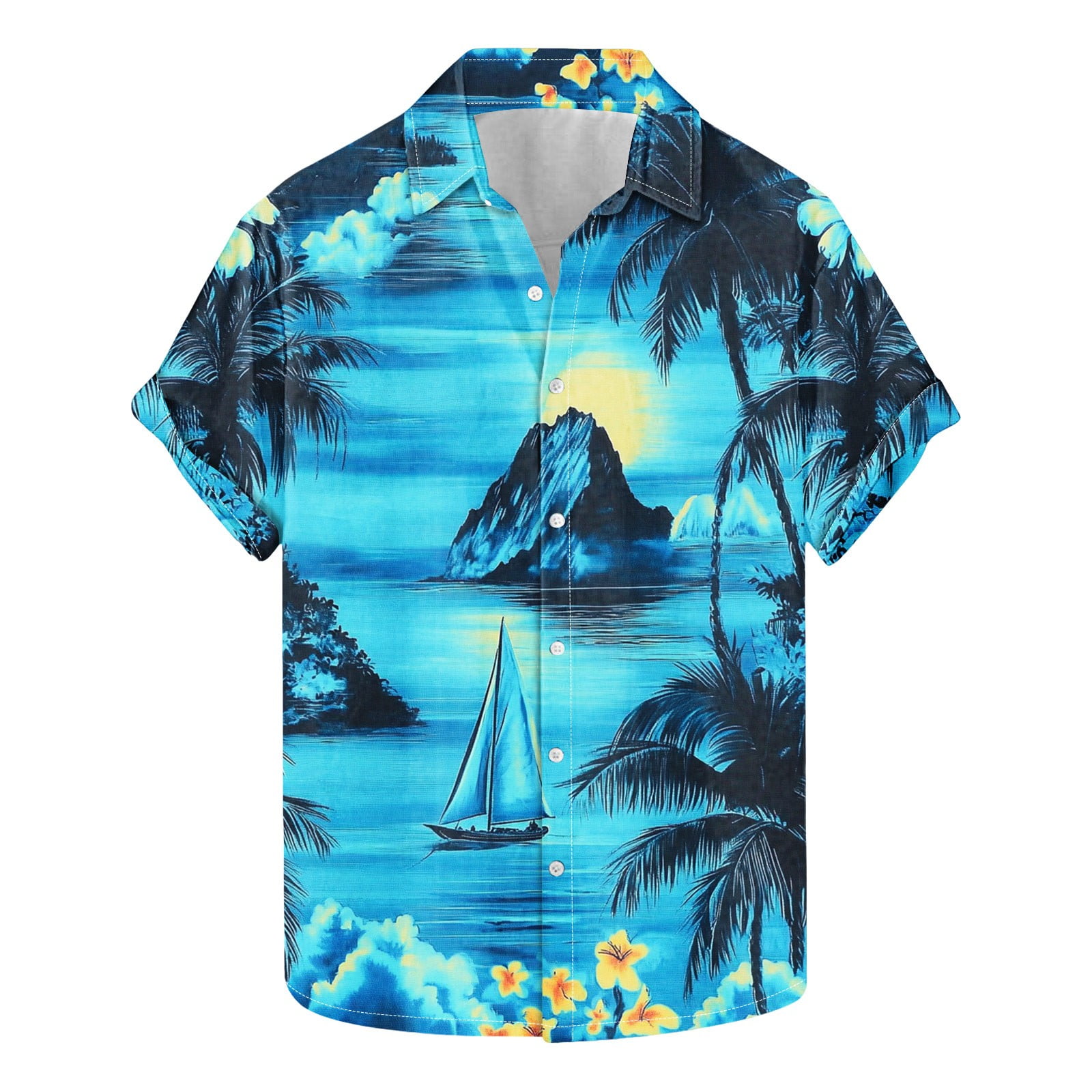 AHTJRT Men's Summer Beach Shirt Tropical Rainforest Layers Vacation ...