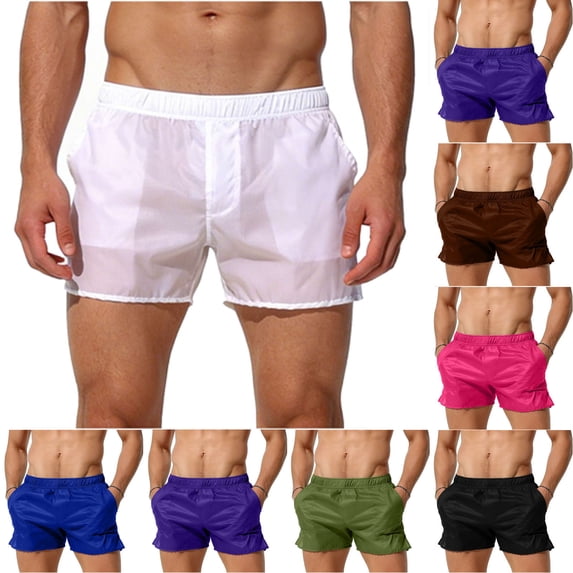AHTJRT Men's Swim Trunks Summer Athletic Elastic Waist Bathing Suit ...