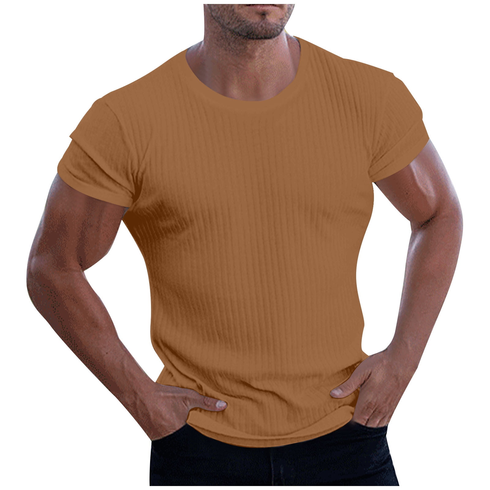 AHTJRT Men's Trendy Plus Size Athletic Muscle T-Shirt for Summer Gym ...