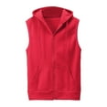 AHTJRT Men's Zip Up Sleeveless Hoodie Cotton Fleece Workout Pockets ...