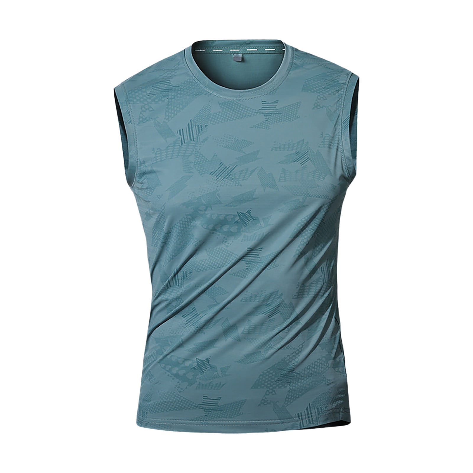 AHTJRT Mens Sleeveless Crew Neck Tshirt Athletic Fit Moisture Wicking ...