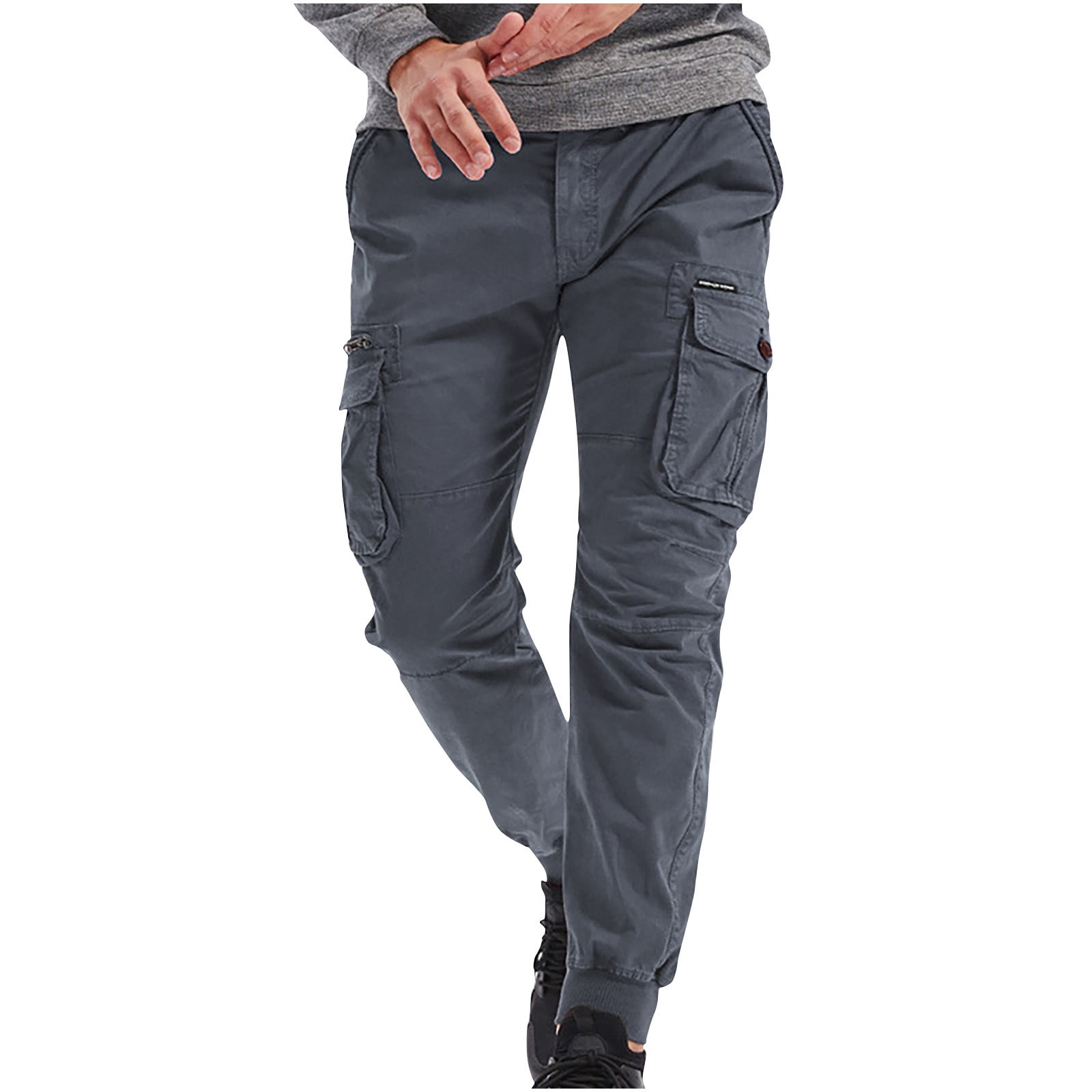 AHTJRT Mens Slim Fit Tapered Cargo Work Jogger Pants Chino Trousers ...