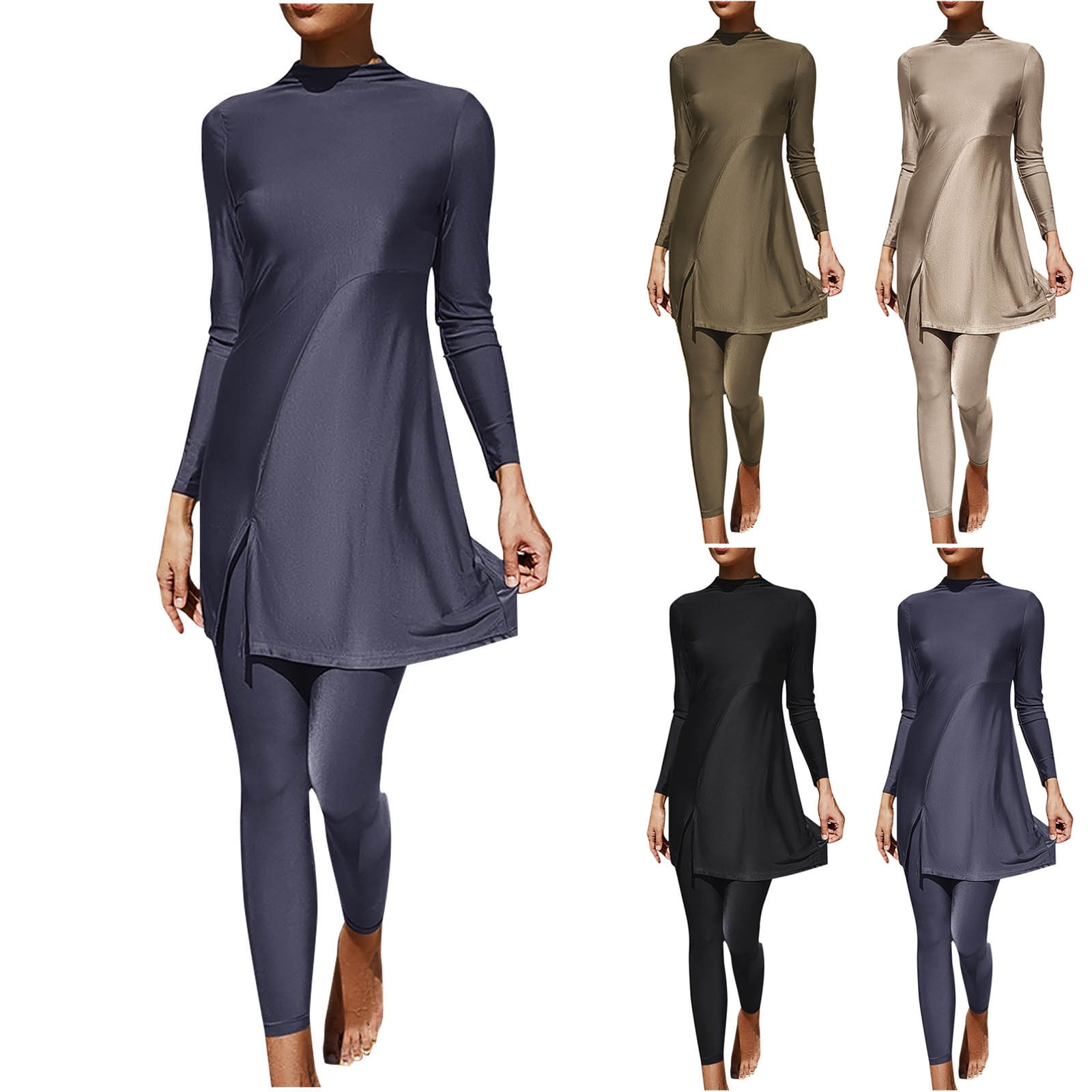 AHTJRT Muslim Swimsuits for Women Islamic Slimming Modest Swimwear 2 ...