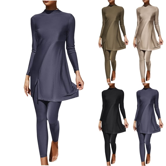 AHTJRT Muslim Swimsuits for Women Islamic Slimming Modest Swimwear 2 ...