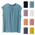 AHTJRT Pajama Tank Tops for Women Ruched Crew Neck Sleeveless Tops ...
