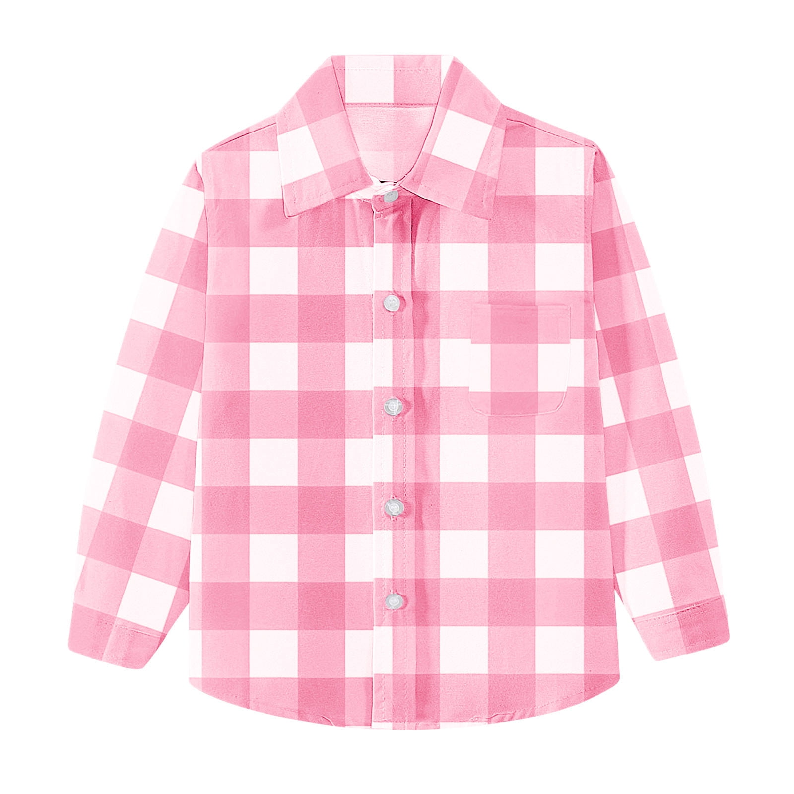 AHTJRT Plaid Shirts for Kids Long Sleeve Lapel Button Down Tshirts with ...